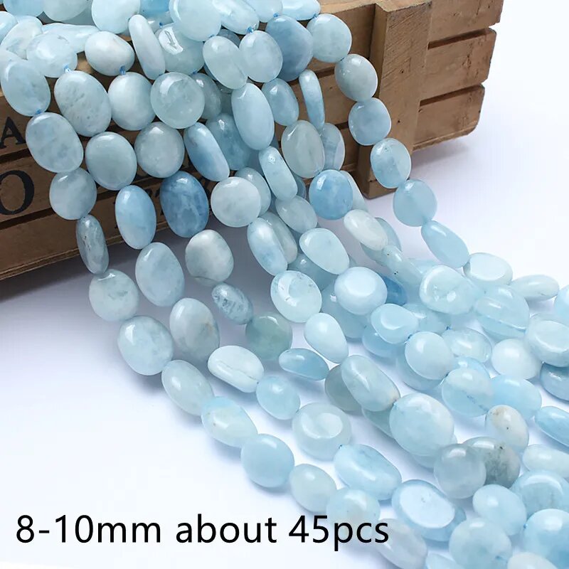 LASOFAMIRE Бусины из аквамарина 4-12 мм Style1 8-10mm