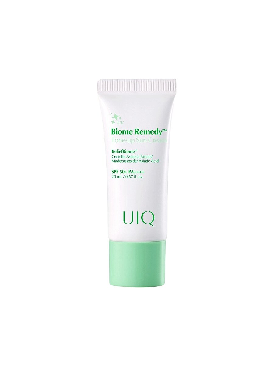 UIQ Тонирующий солнцезащитный крем с центеллой SPF50 Biome Remedy Tone-Up Sun Cream 20 мл