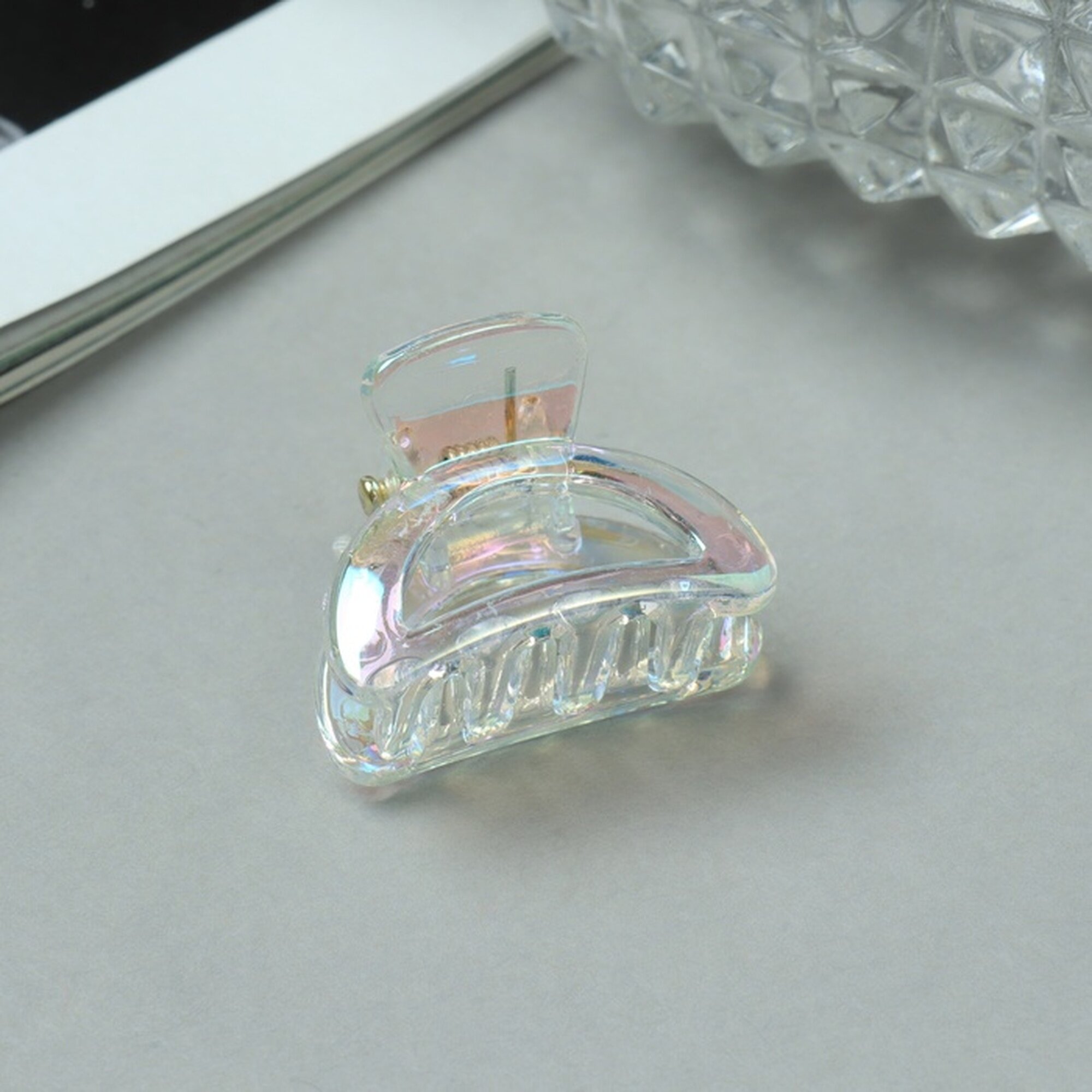 Крабик для волос«Аванти», набор 6 шт, дуга, 2.5 см, прозрачный