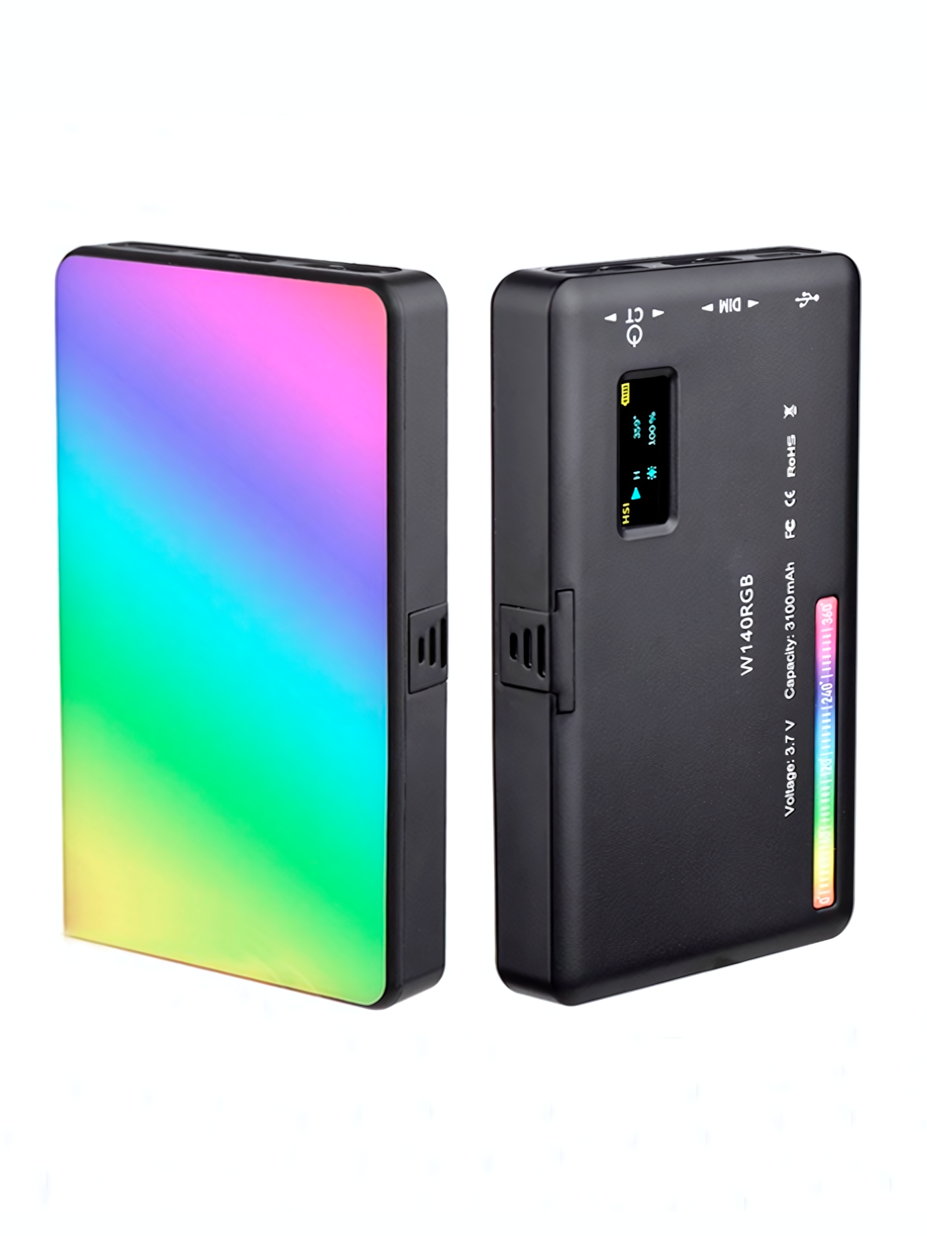 Осветитель W140RGB, портативный, 3100 мАч, 2500-9000 К, 8 Вт, 140 светодиодов