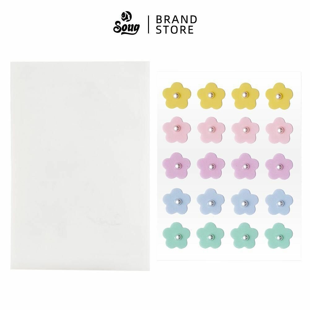 Разноцветные патчи от прыщей в форме цветка Коробка из трех патчей от прыщей для красоты кожи