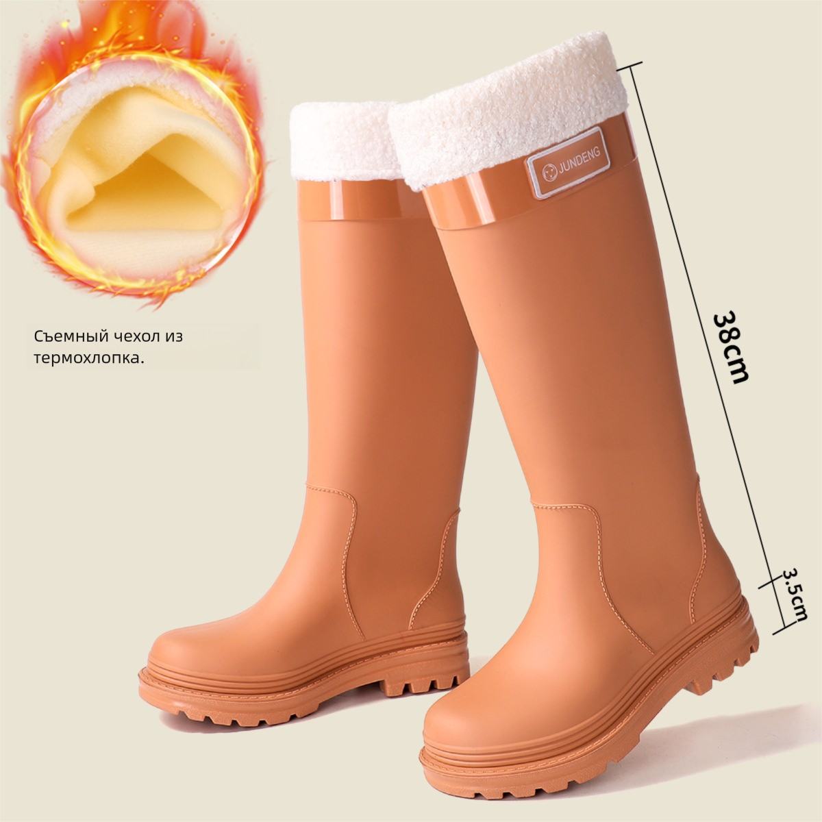Полусапожки со шнурком, водонепроницаемые резиновые сапоги, очень высокие женские сапоги для взрослых, модные новые нескользящие длинные резиновые сапогиРазмер обуви. EU:40-41