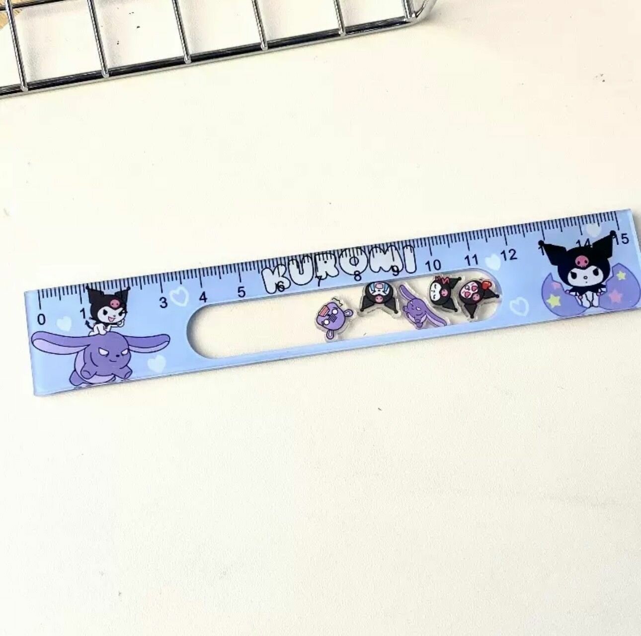 Линейка "Куроми Двиг", с двигающимися персонажами, 15см, фиолетовая