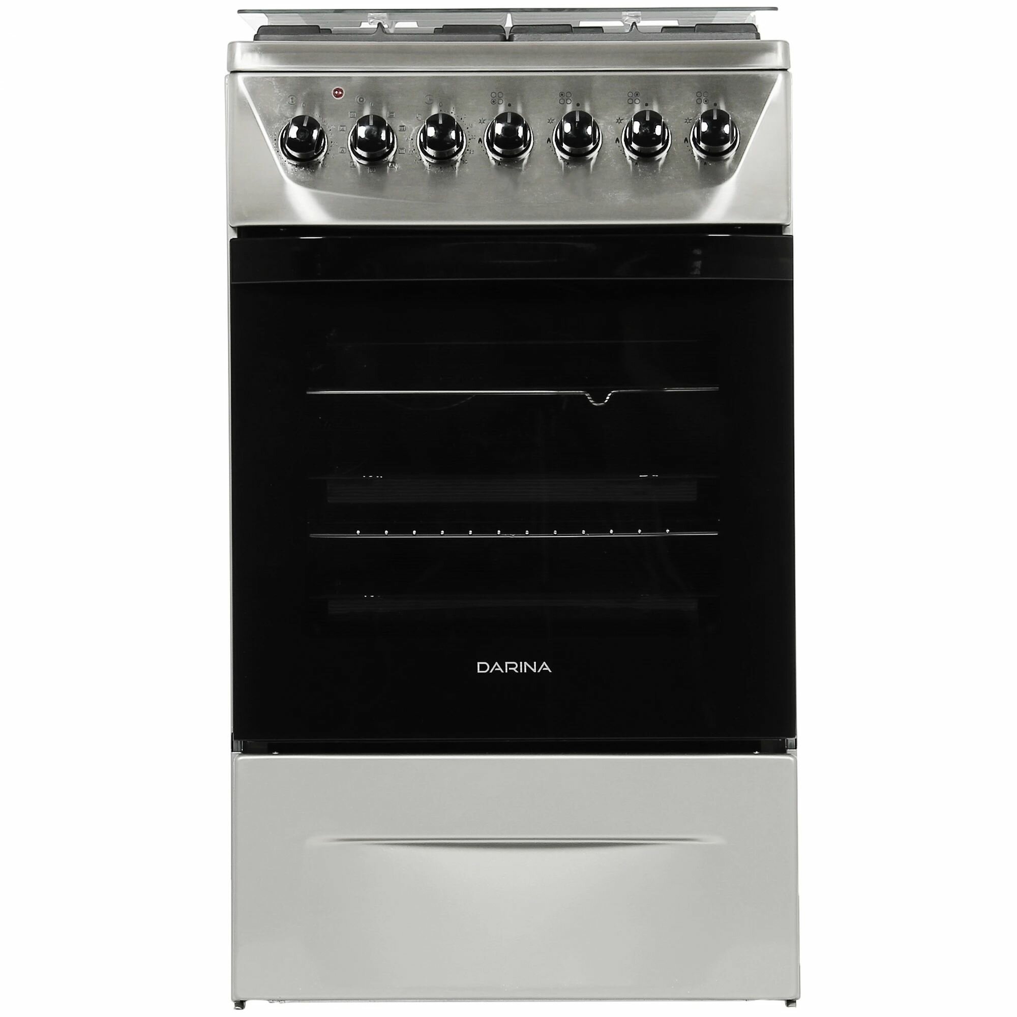 Комбинированная плита DARINA 2313 X, газ/электричество, нержавеющая сталь, серая