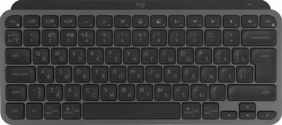 Клавиатура Logitech MX Keys Mini, Bluetooth/Радиоканал, темно-серый 920-010501
