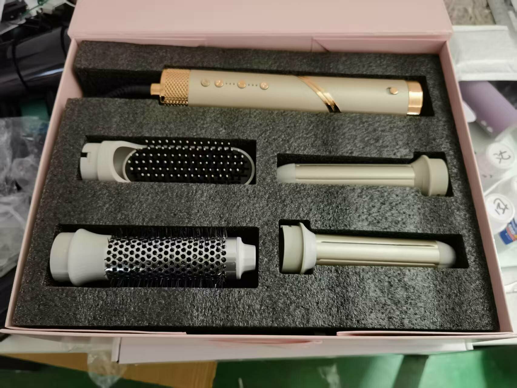 Фен-щетка, складной, многофункциональный, с расческами, с горячим воздухом