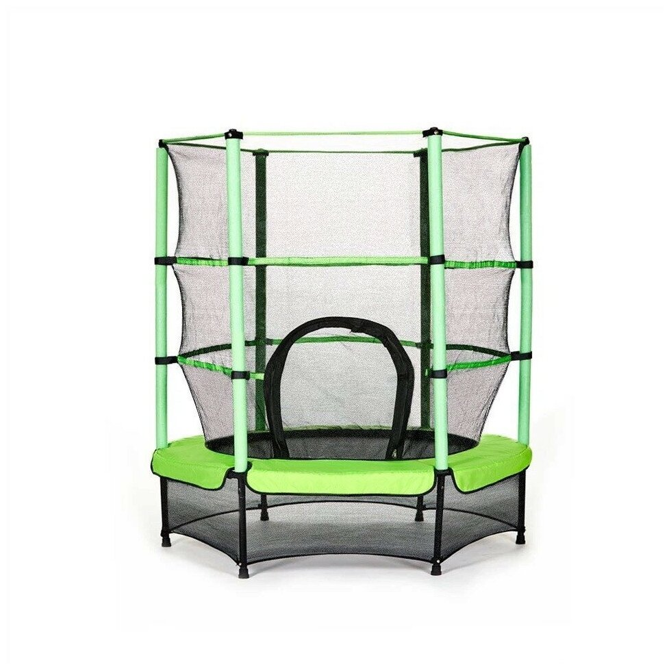 Батут с защитной cеткой Perfetto sport BOUNCE 5" диаметр 1,4 м зелёный