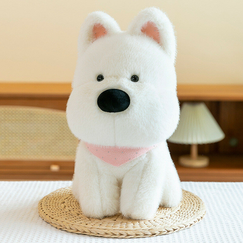 West highland dog plush toy cute dog companion for kids birthday gift