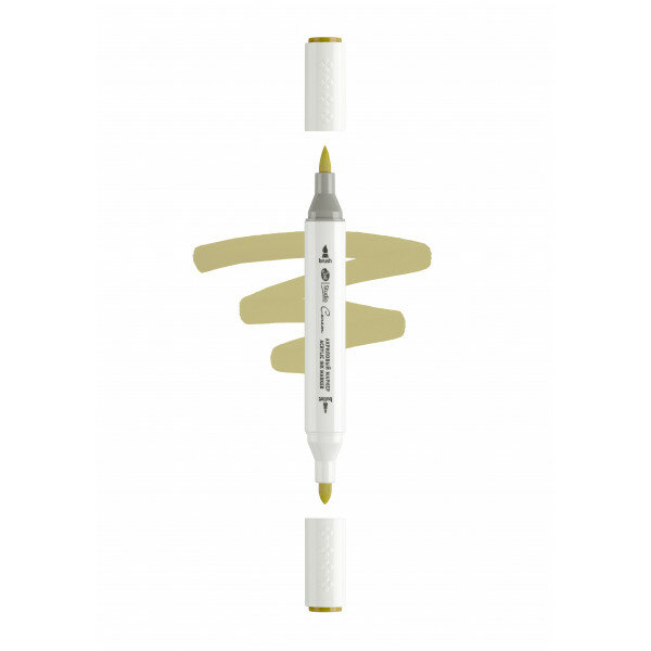 Маркер акриловый двусторонний "Сонет", перо кисть/пуля, умбра жжёная