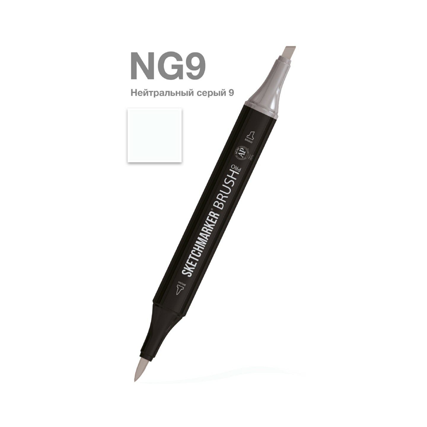 Маркер BRUSH PRO на спирт. основе два пера цв.№NG9 нейтральный серый 9