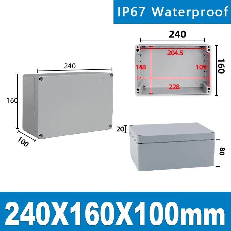 Взрывозащищённый алюминиевый корпус IP67 FA64 240x160x100mm