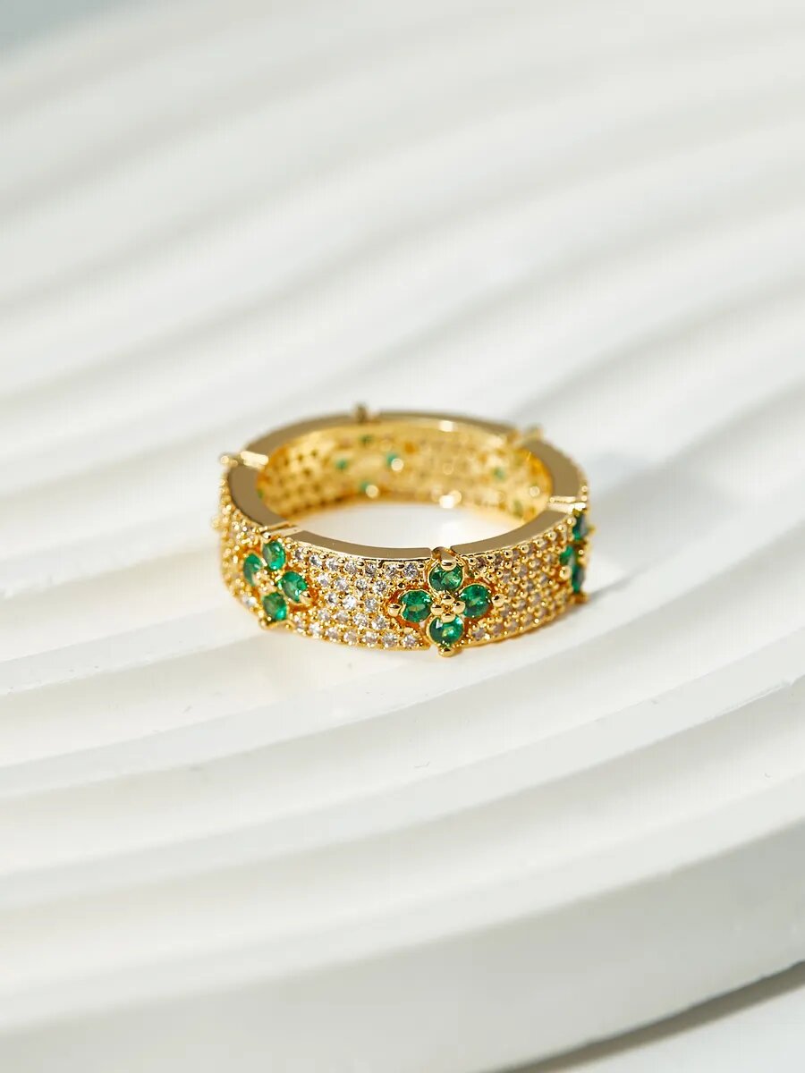 Кольцо, циркон, фианит, кристалл