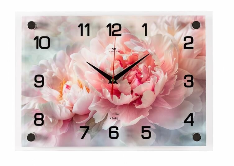 Часы настенные Рубин 2535-303, Розовые пионы