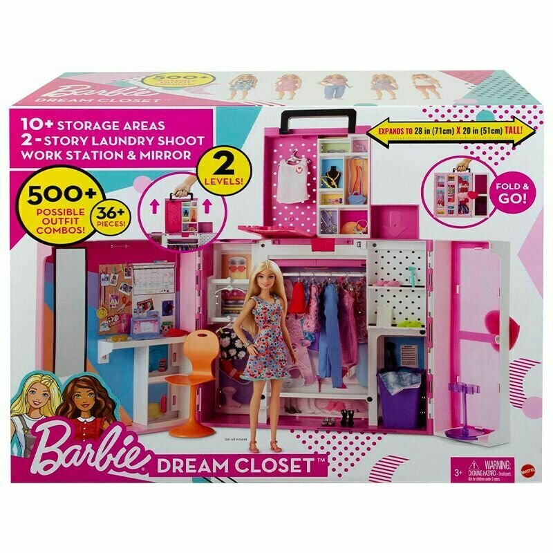 Mattel Barbie Dream Closet / Гардероб мечты Барби набор игрушек-кукол для девочек с более чем 36 аксессуарами