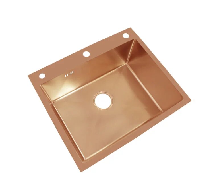 Мойка кухонная Stella Polar Кастельо KN705012 70 металлическая, 50x70, прямоугольная, мойка для кухни, золотая, российская
