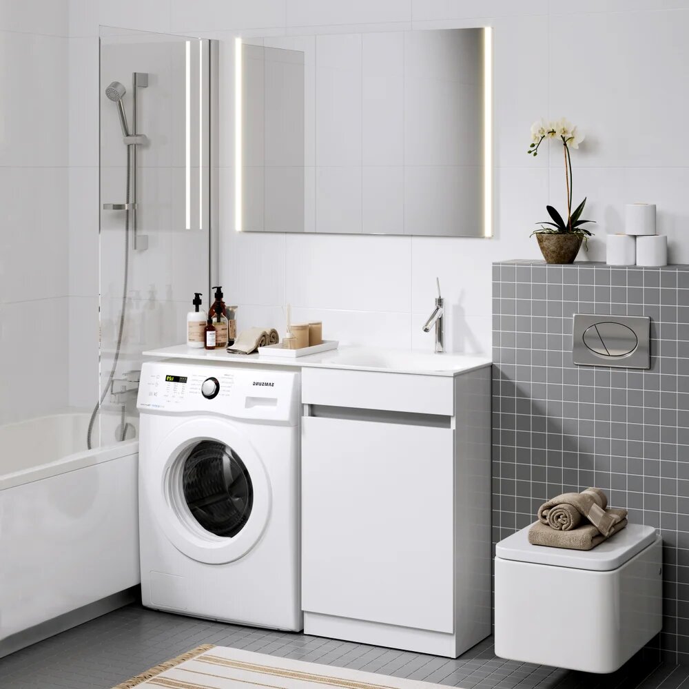 Мебель для ванной комнаты Aqwella Forma Forma с бельевой корзиной слева R