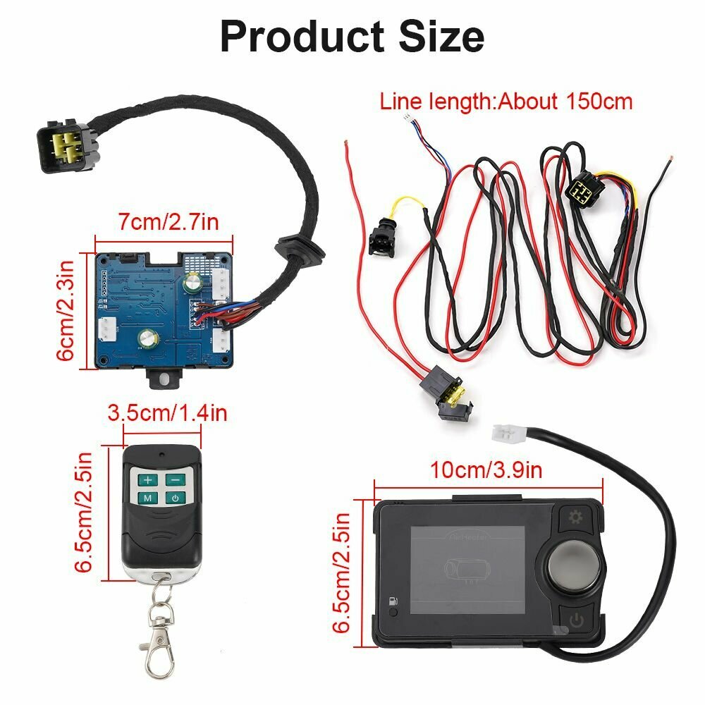 Панель управления ЖК дисплей для автономного отопителя 12/24в