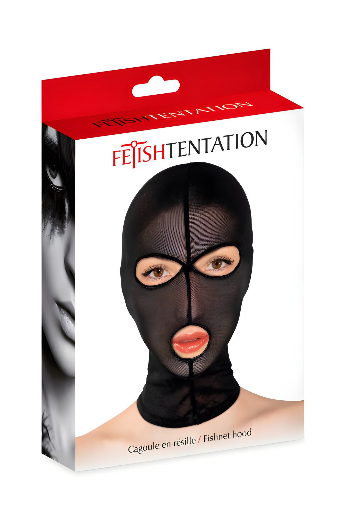 Маска фетиш CONCORDE Fetish Tentation, сетчатая, на голову, универсальная, чёрная