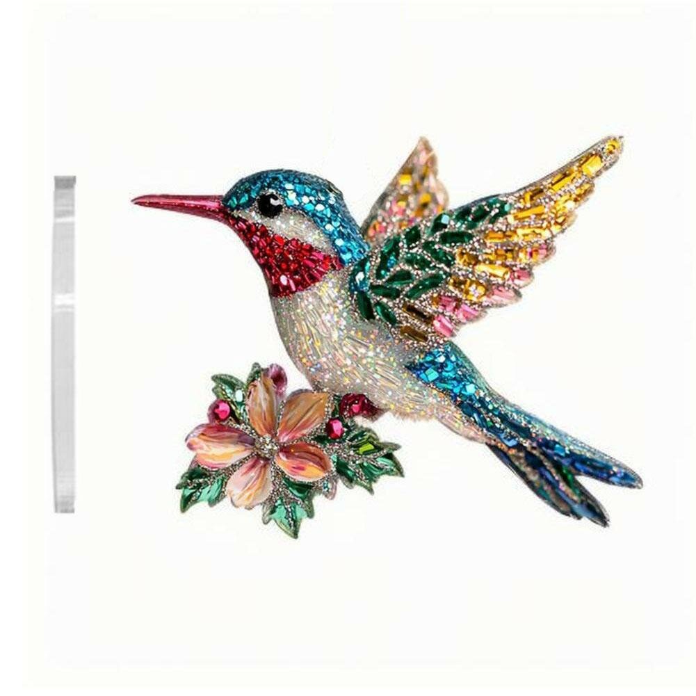 Рождественская елочная игрушка в виде колибри, красочные украшения в виде птиц для елки, акриловые двухмерные фигурки колибри для украшения окон и дверей, подвесные подарки с колибри для женщин.