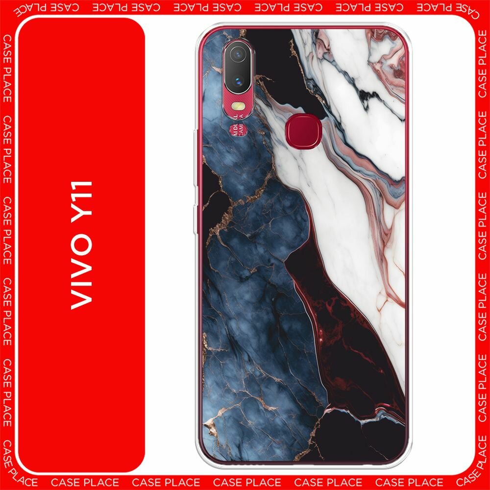 Силиконовый чехол на Vivo Y11 / Виво Y11 с принтом "Благородный мрамор"