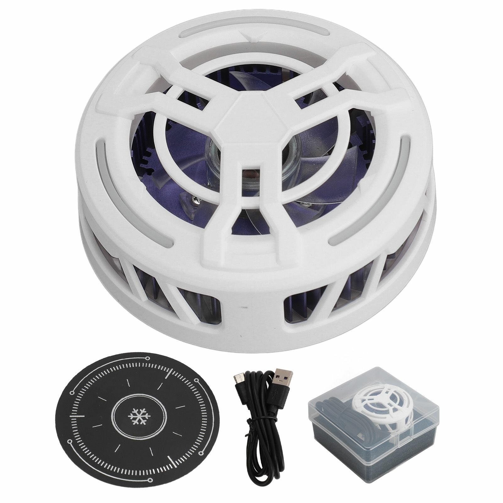 Магнитный кулер для планшета/iOS/Steam Deck, RGB подсветка, индикация температуры, белый