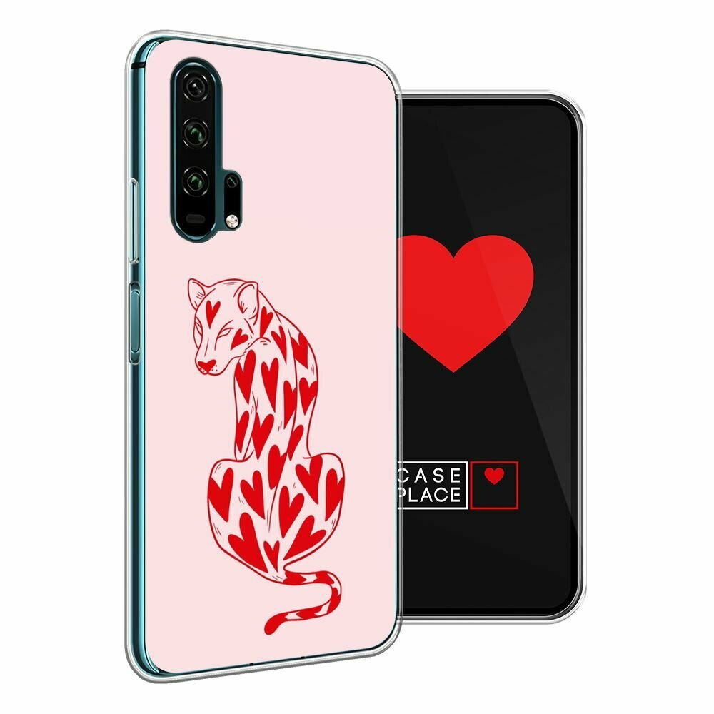 Чехол на Honor 20 Pro / Хонор 20 Про с принтом "Heart panther 1 - 14 февраля" — фото 1