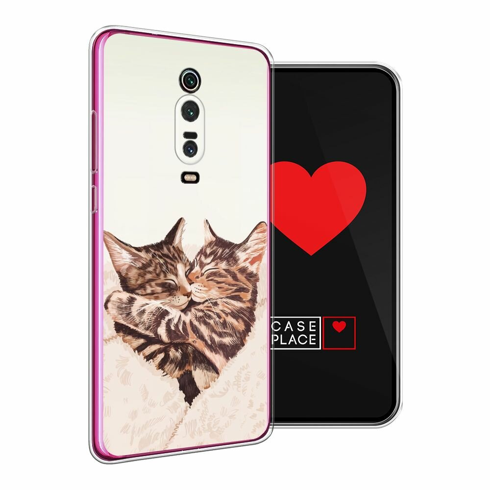 Чехол на Xiaomi Redmi K20/K20 Pro/Mi 9T/9T Pro / Сяоми Редми К20/K20 Pro с принтом "Влюбленные котейки - 14 февраля" — фото 1