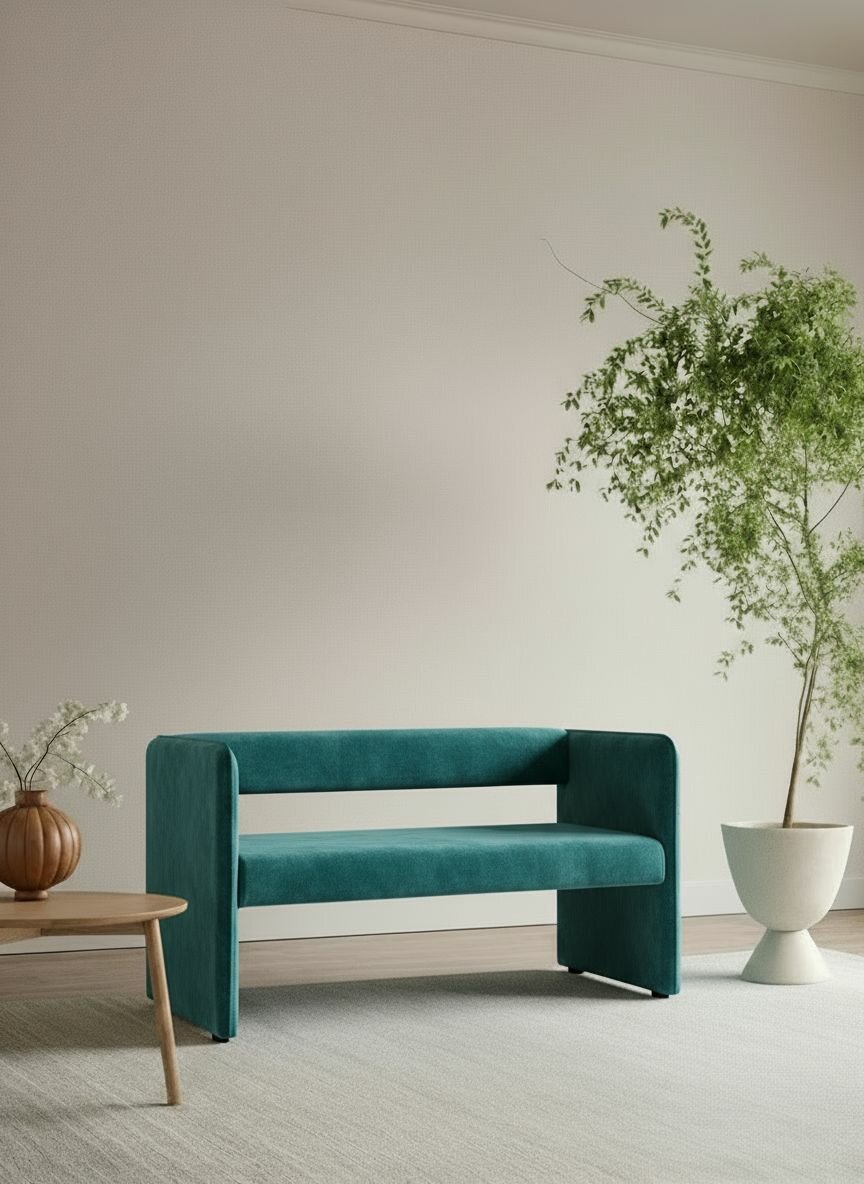 Диван прямой Меркурий бирюзовая велюр для офиса, дома, зоны ожидания, кухни.