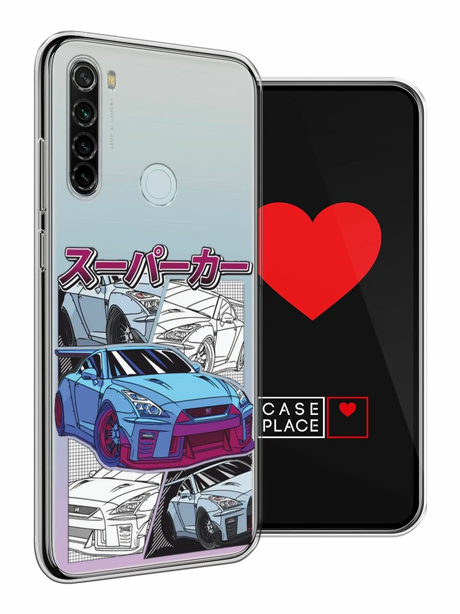 Чехол на Xiaomi Redmi Note 8T / Сяоми Редми Нот 8Т с принтом "JDM коллаж", прозрачный — фото 1