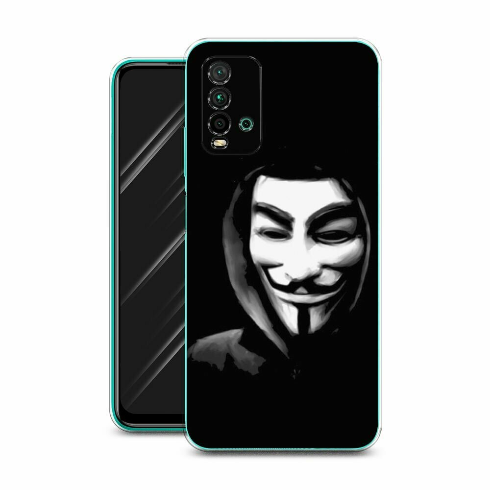 Чехол на Xiaomi Redmi 9T / Сяоми Редми 9Т с принтом "Анонимус" — фото 1