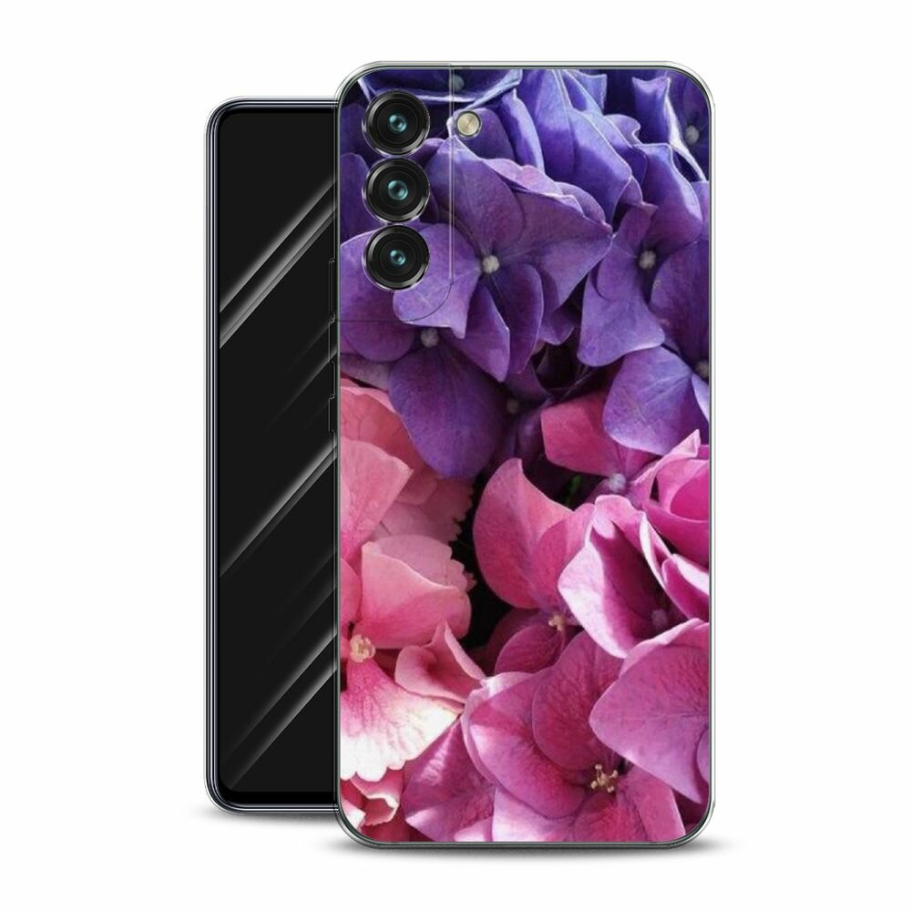 Чехол на Samsung Galaxy S22 / Самсунг Галакси S22 с принтом Гортензии — фото 1