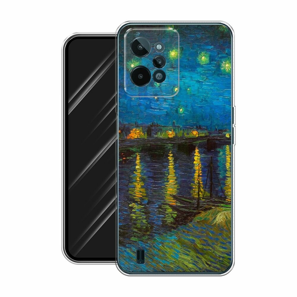 Силиконовый чехол на Realme C31 / Реалми C31 с принтом ночь над Роной — фото 1