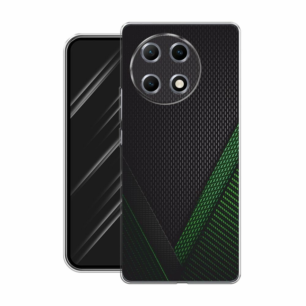 Чехол на Tecno Camon 30S / Текно Камон 30S с принтом "Зеленый карбон" — фото 1