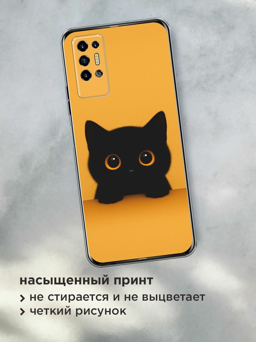 Чехол на Tecno Pova 2 / Текно Пова 2 с принтом "Контрастный котик" — фото 1