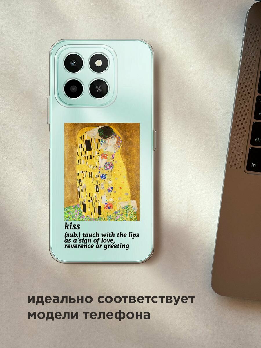Чехол на Honor X6c / Хонор X6c с принтом "The kiss", прозрачный — фото 1