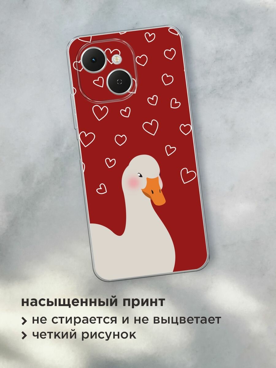 Чехол на Tecno Spark 40C / Текно Спарк 40C с принтом "Влюблённый гусь 1 - 14 февраля" — фото 1