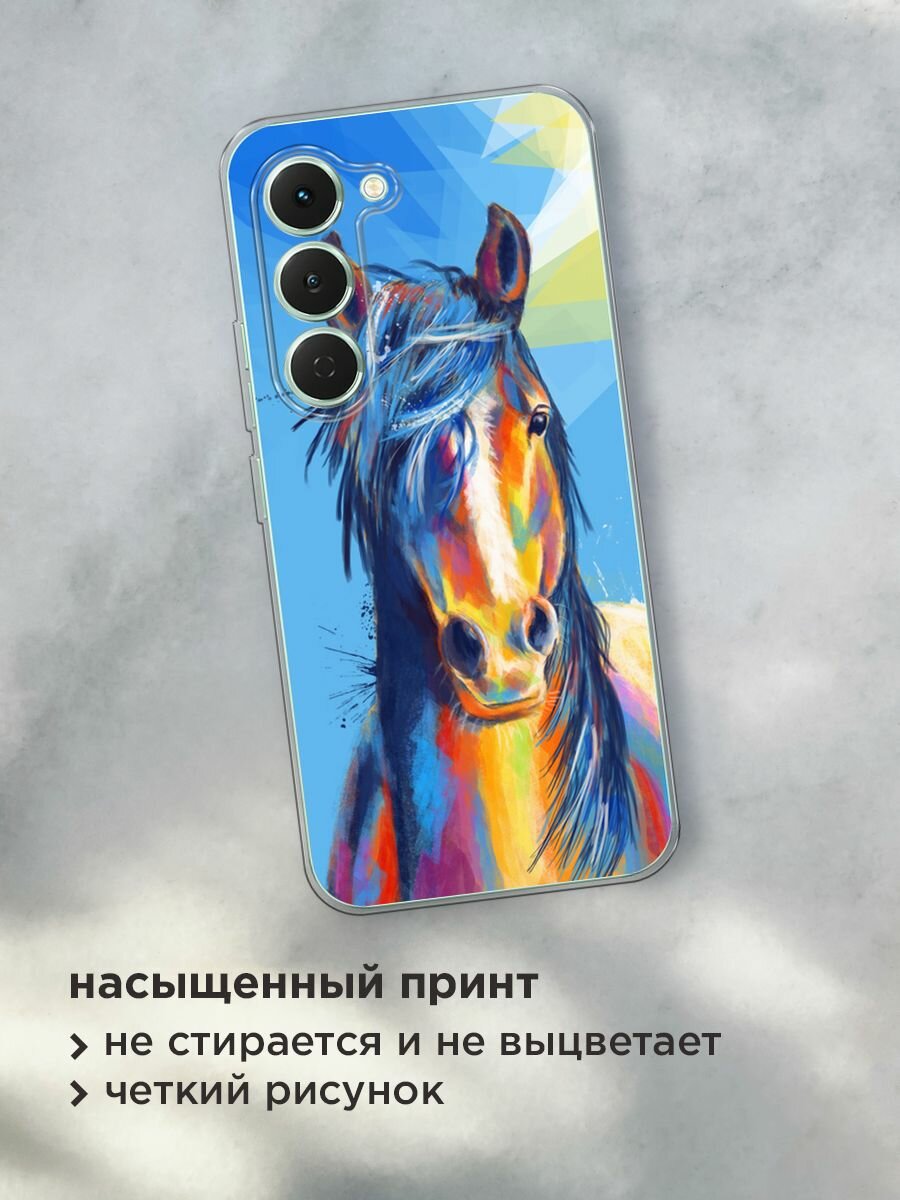 Чехол на Tecno Spark 40 Pro / Текно Спарк 40 Про с принтом "Лошадь арт 3" — фото 1