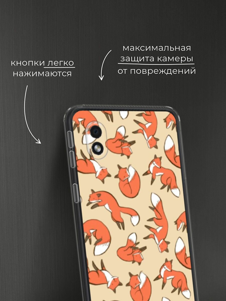 Чехол на Samsung Galaxy A01 Core / Самсунг Галакси А01 Core с принтом "Лисички фон" — фото 1