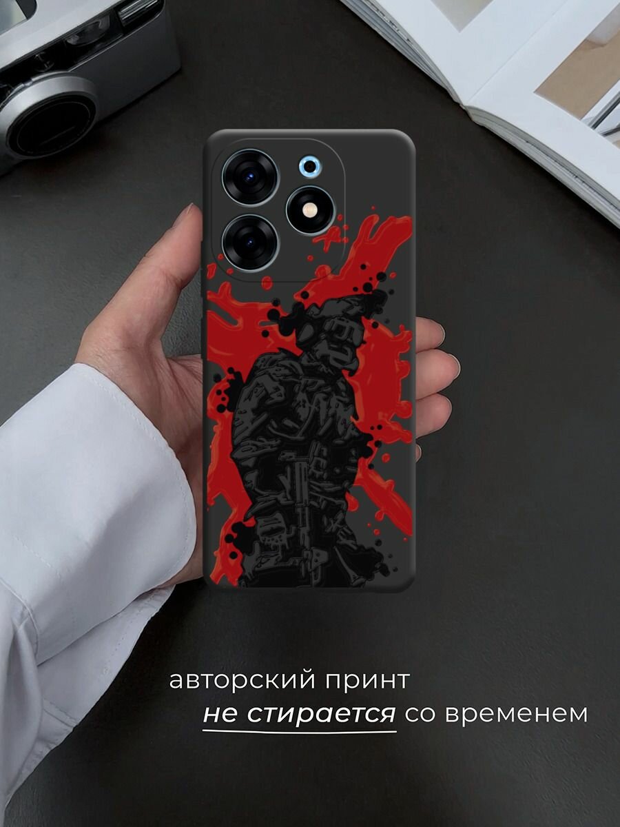 Чехол на Tecno Spark 10 Pro / Техно Спарк10 Про с принтом "Череп половинка"