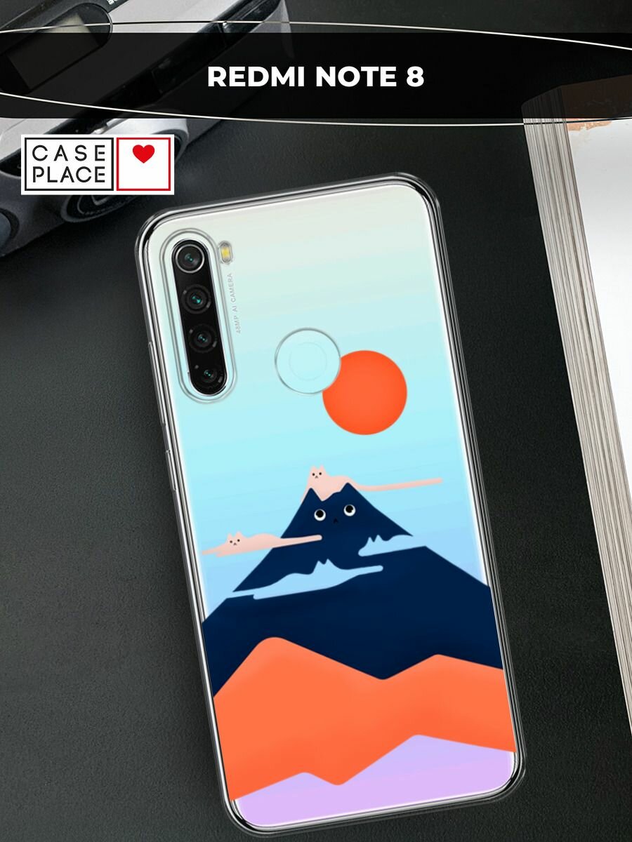 Чехол на Xiaomi Redmi Note 8 / Сяоми Редми Нот 8 с принтом "Кот-гора", прозрачный