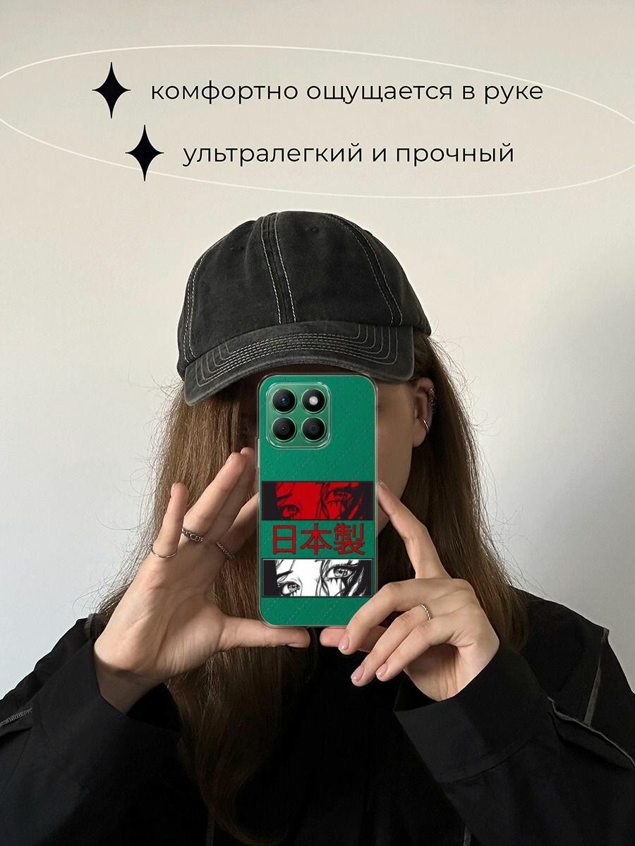 Чехол на Honor X8B / Хонор X8B с принтом "Аниме глаза манга", прозрачный — фото 1