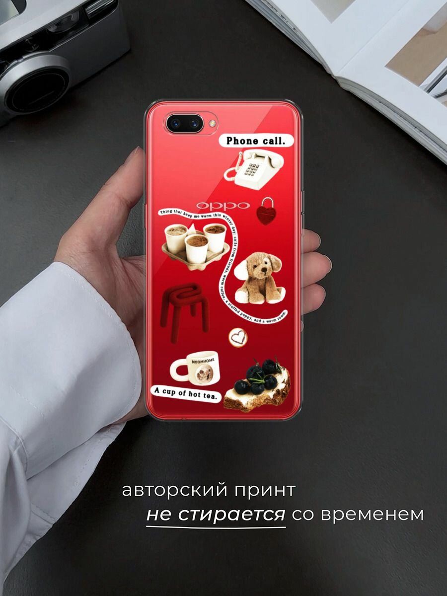 Чехол на Oppo A3s / Oppo A3s с принтом "Phone call", прозрачный — фото 1