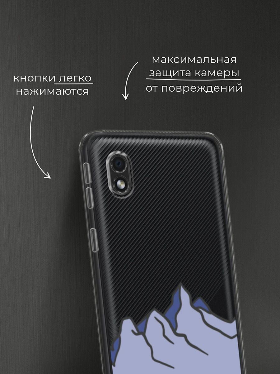 Чехол на Samsung Galaxy A01 Core / Самсунг Галакси А01 Core с принтом "Гора", прозрачный — фото 1