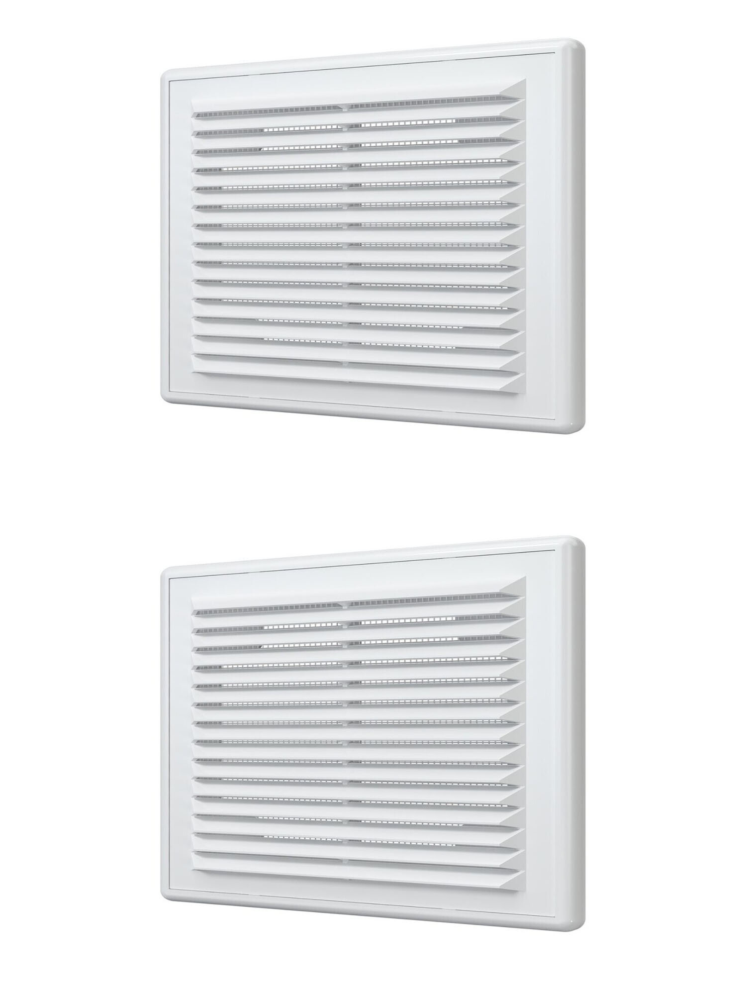 Решетка вентиляционная пластиковая приточно-вытяжная Р 150х150 мм с сеткой белая (2 шт.)