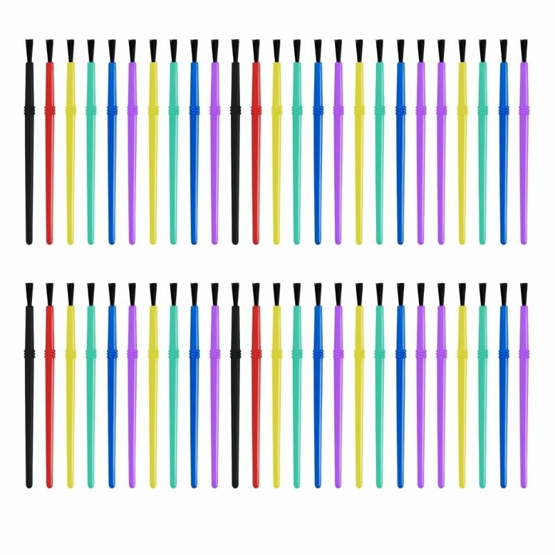 50 шт, маленькие кисточки "сделай сам", малярные кисти (случайное смешивание цветов) -10,5 смешанных цветов