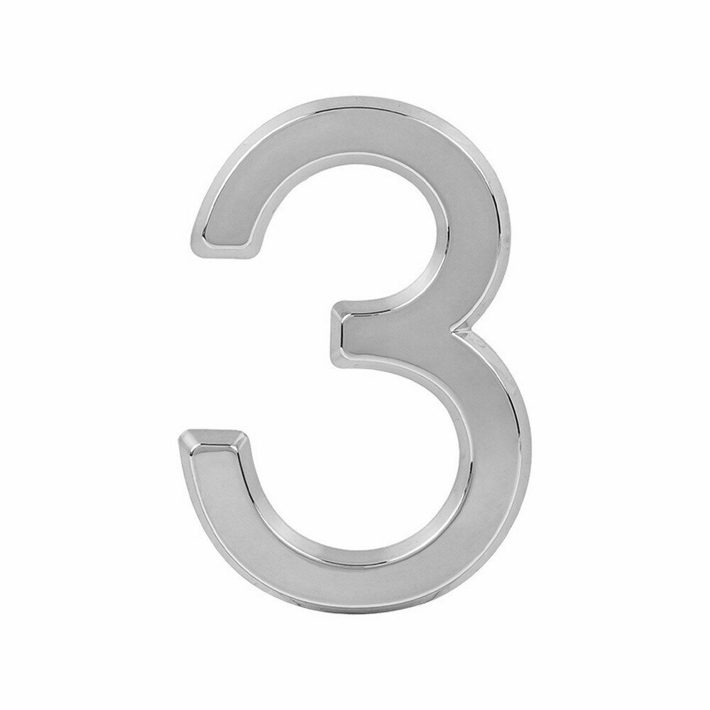 Нора-м 3 цифра на дверь 75 мм пластиковая с хромированной отделкой для наружной установки