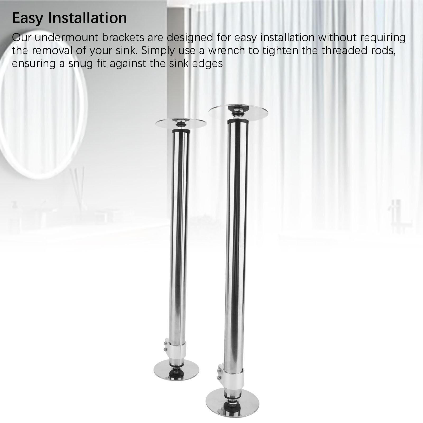 2 шт. кронштейнов для мойки под столешницу 45-78 см, регулируемый комплект из нержавеющей стали для ремонта мойки на кухне и в ванной