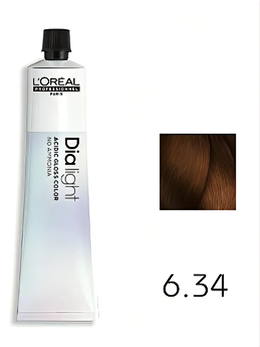 Краска для волос L'Oreal Professionnel DIA Light без аммиака на основе кислого рН, 6.34
