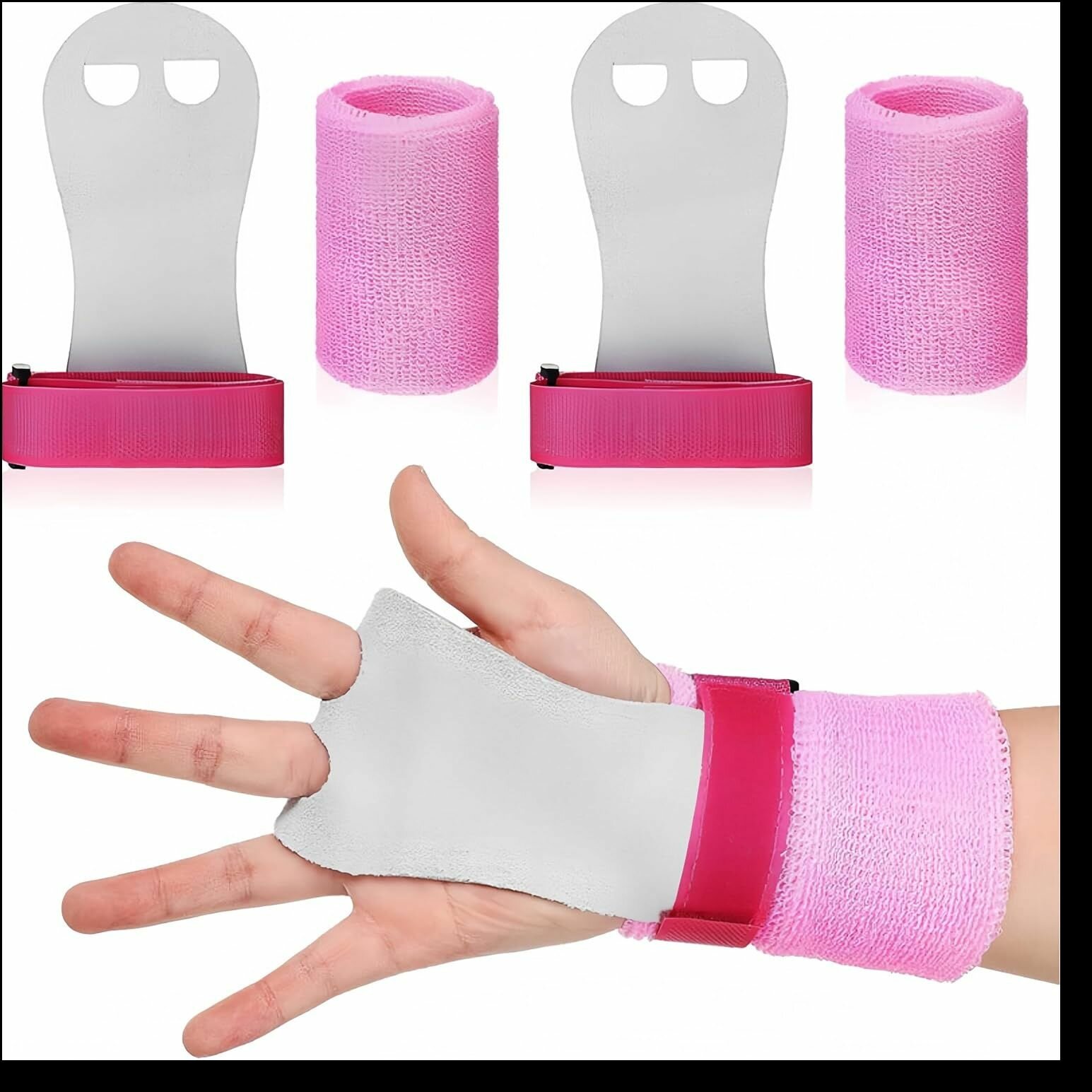 Гимнастические накладки для девочек 8-10 лет - розовые, защита рук для брусьев