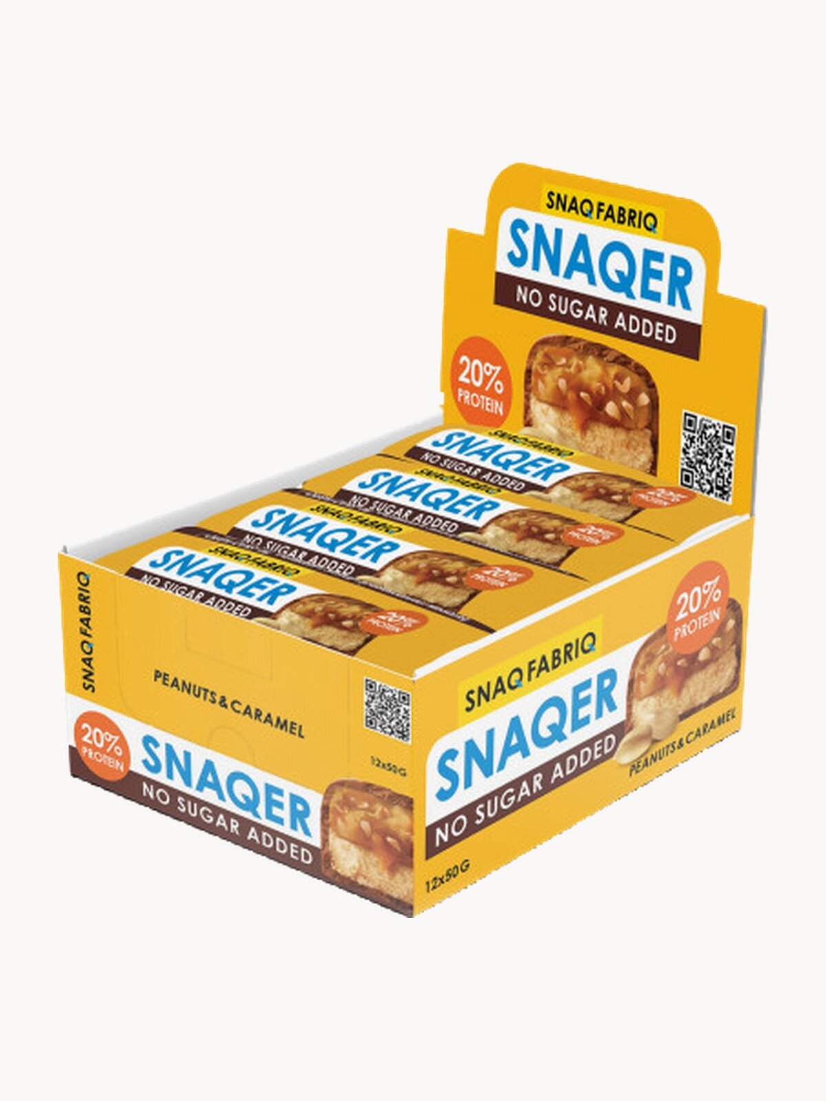 Snaq Fabriq Протеиновые батончики без сахара SNAQER "Арахис и карамель", 12шт х 50г